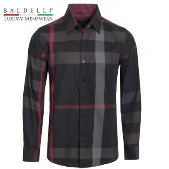 Shirts | Mens Fashion Shirt Baldelli21 Blackdark Gray | Poshmark